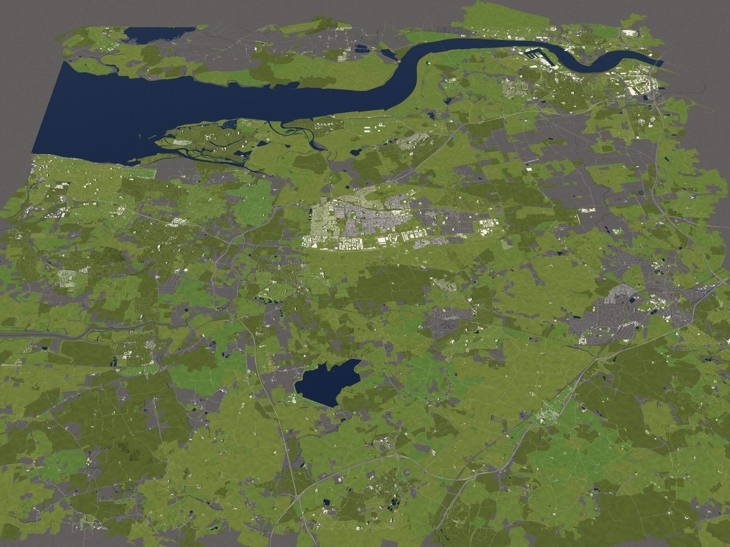 Essex UK 50x50km 3D Area Map 3D model | CGTrader
