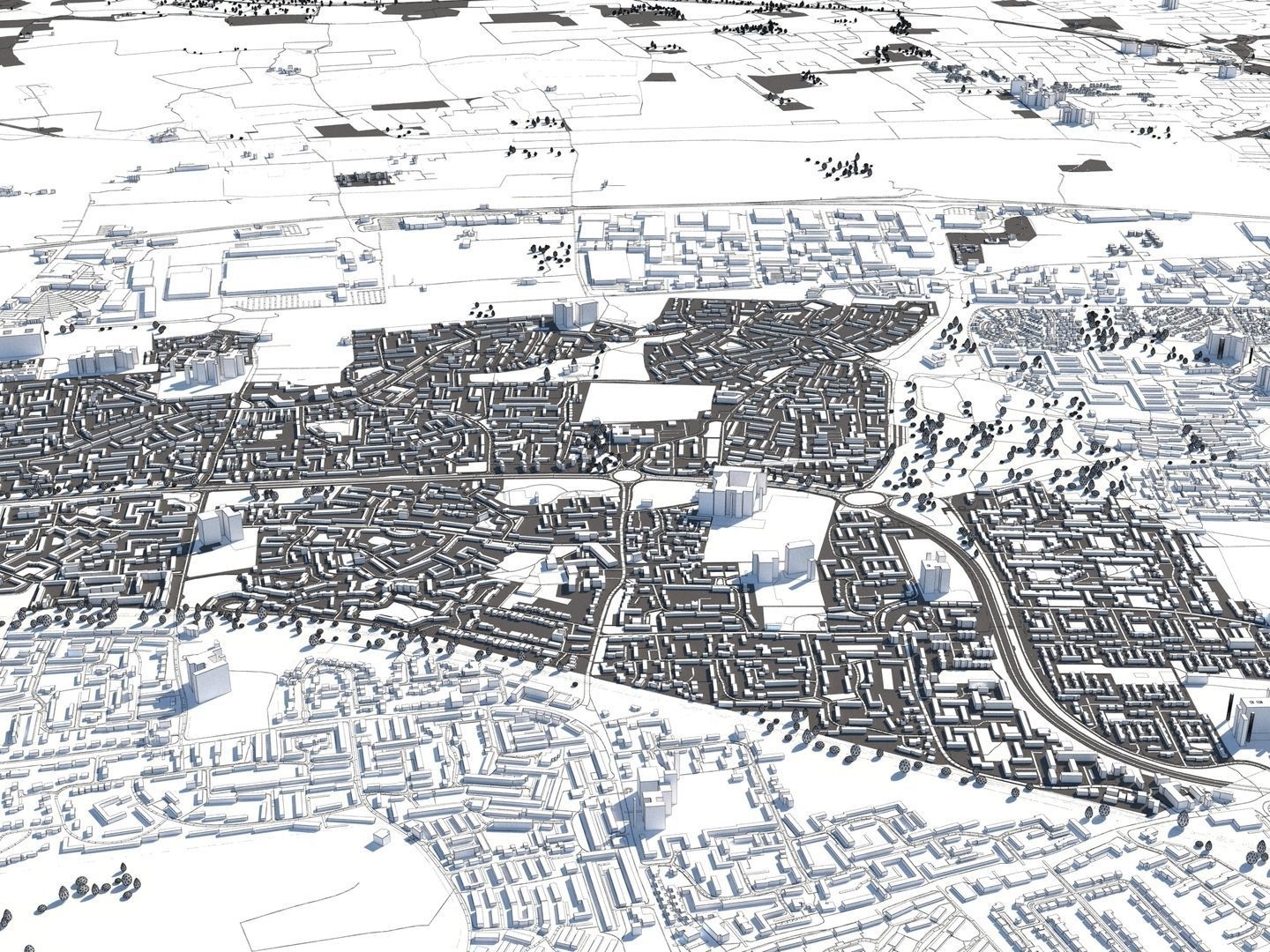 Essex UK 50x50km 3D Area Map 3D model | CGTrader