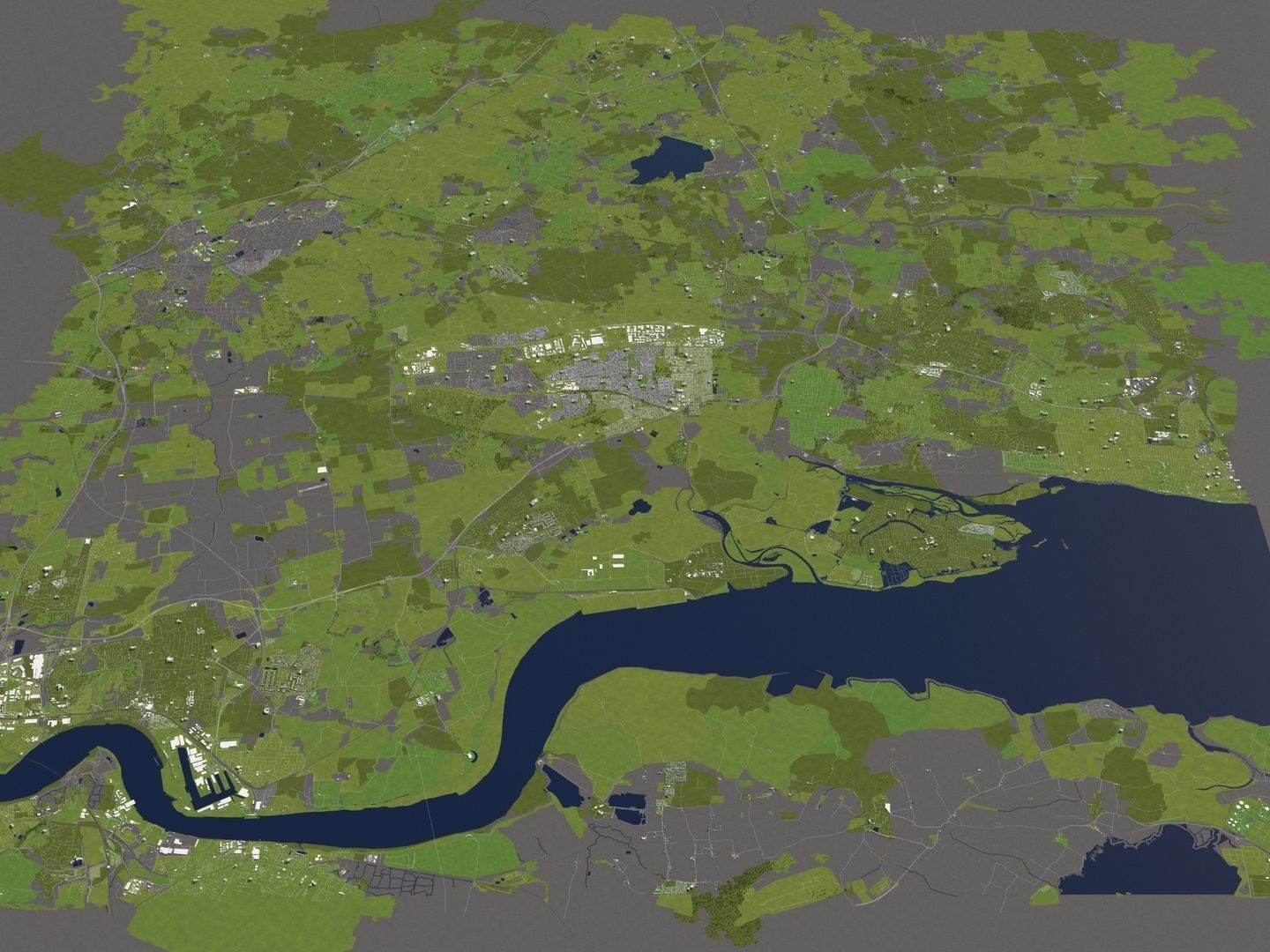 Essex UK 50x50km 3D Area Map 3D model | CGTrader