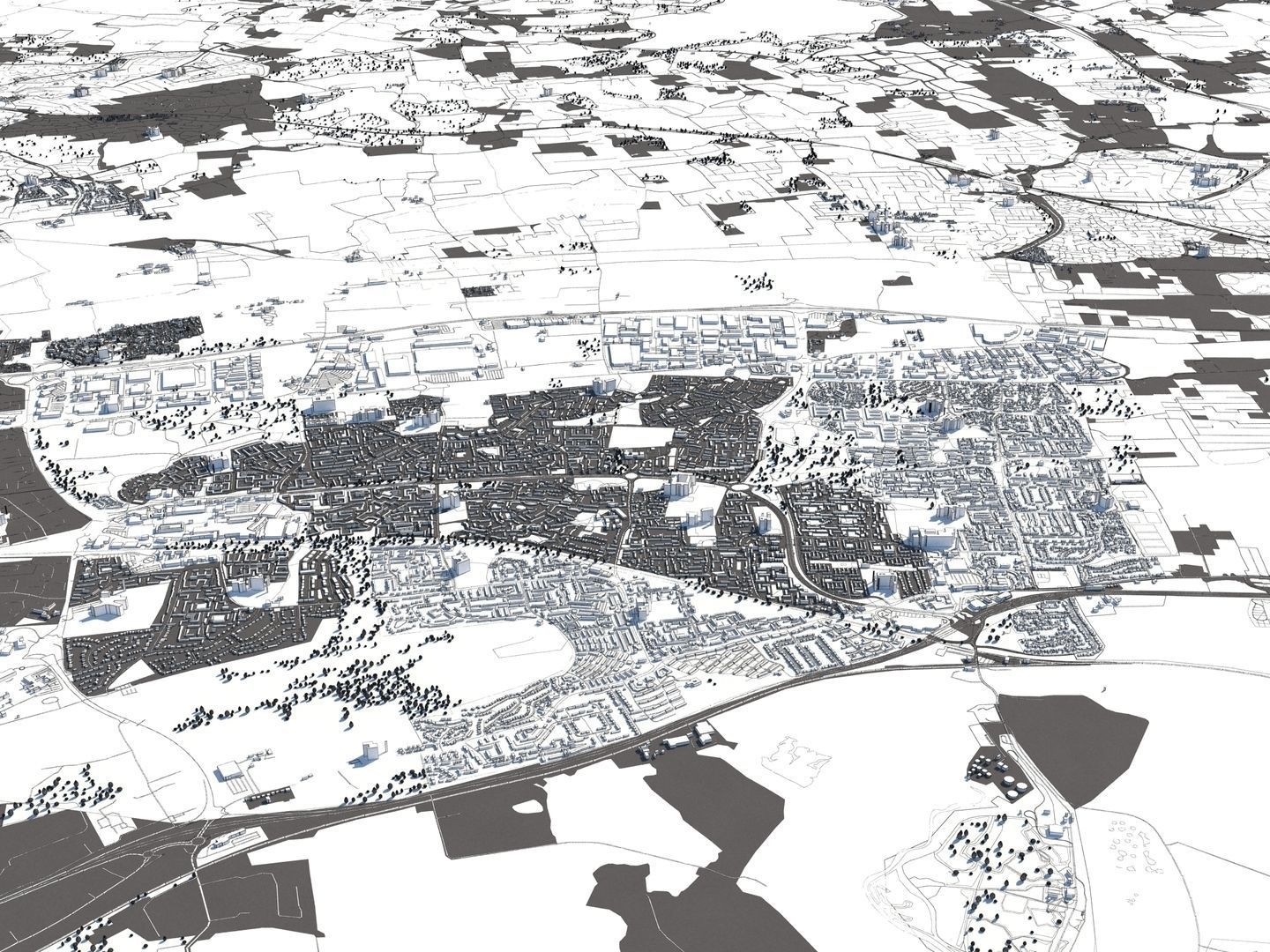 Essex UK 50x50km 3D Area Map 3D model | CGTrader