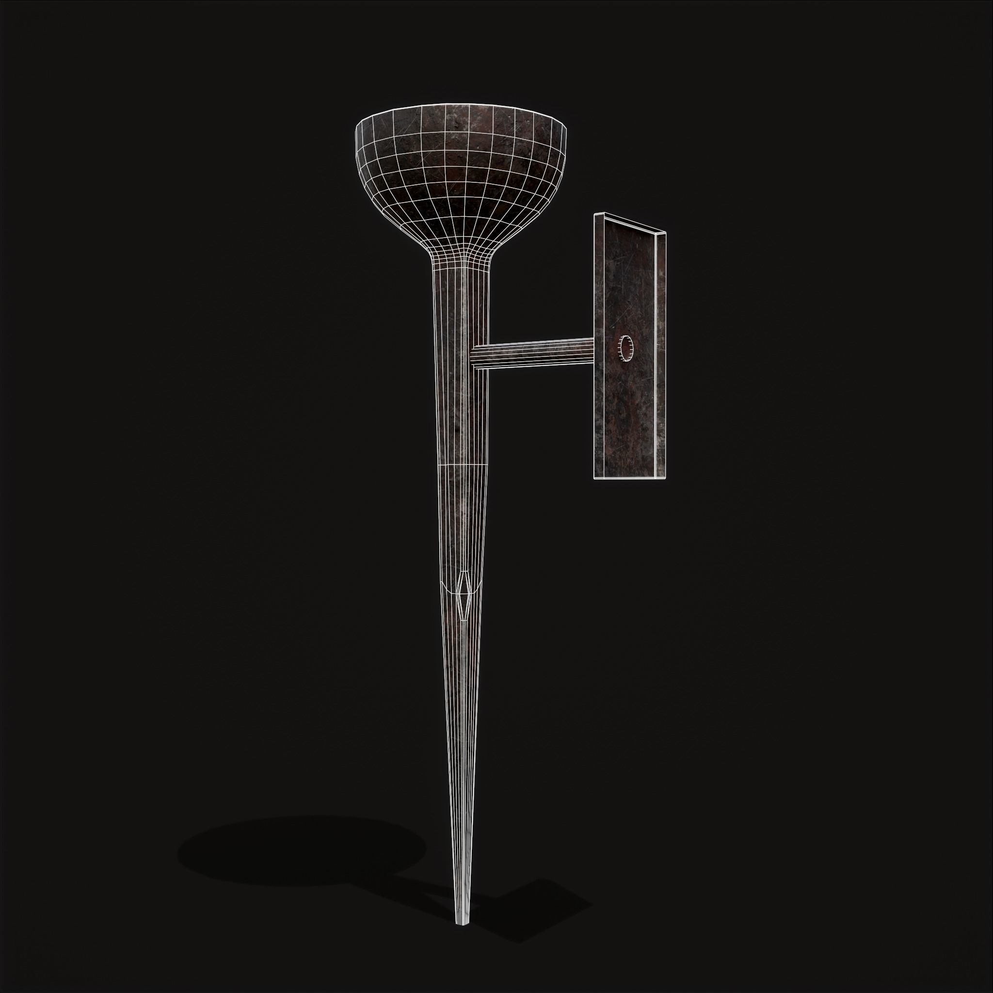 3D model Rustic Medieval Iron Forged Torch VR / AR / low-poly | CGTrader