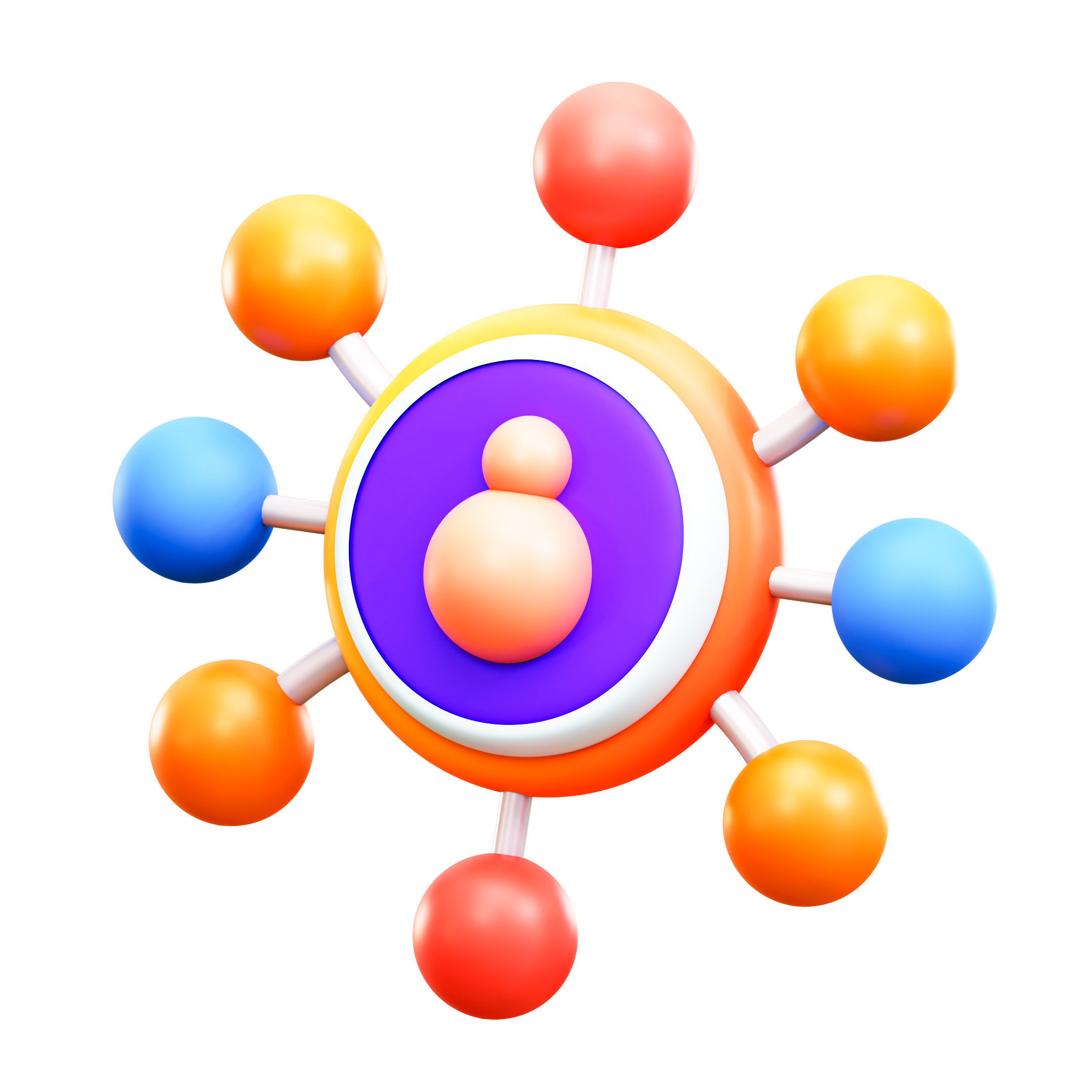 3D model Networking social network icon balls VR / AR / low-poly | CGTrader