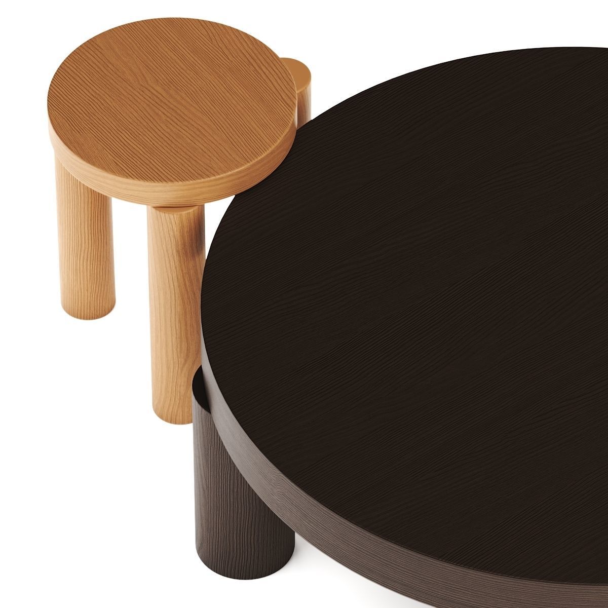 Offset Shelf Natural Tier Resident Table 3D model | CGTrader