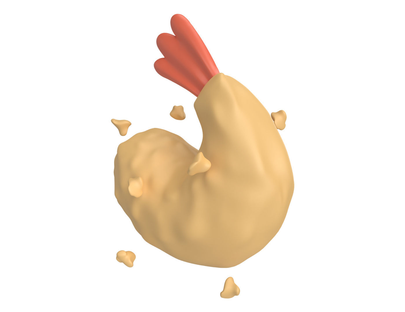 3D model Cartoon Crispy fried prawn VR / AR / low-poly | CGTrader