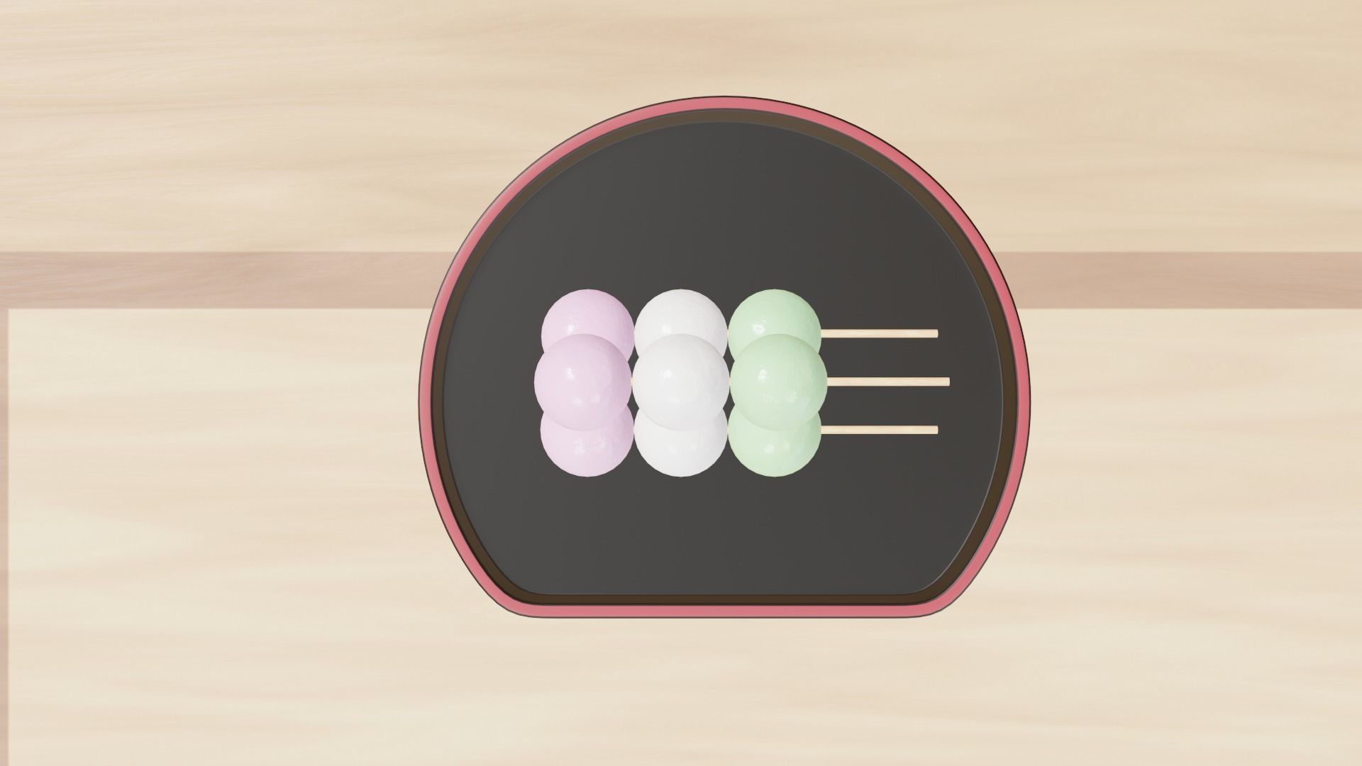 Hanami Dango - Tricolor Dango 3D model | CGTrader
