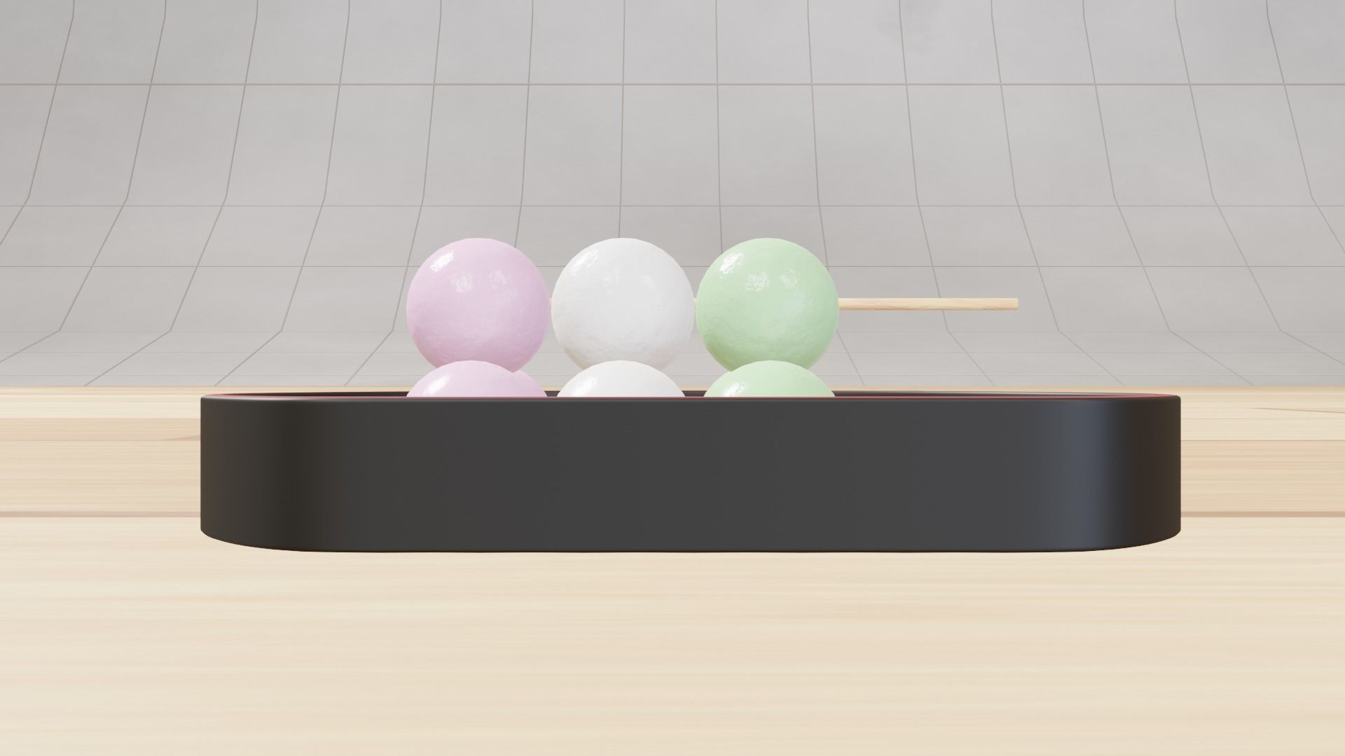Hanami Dango - Tricolor Dango 3D model | CGTrader
