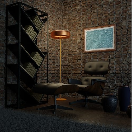 Reading room free 3D model | CGTrader