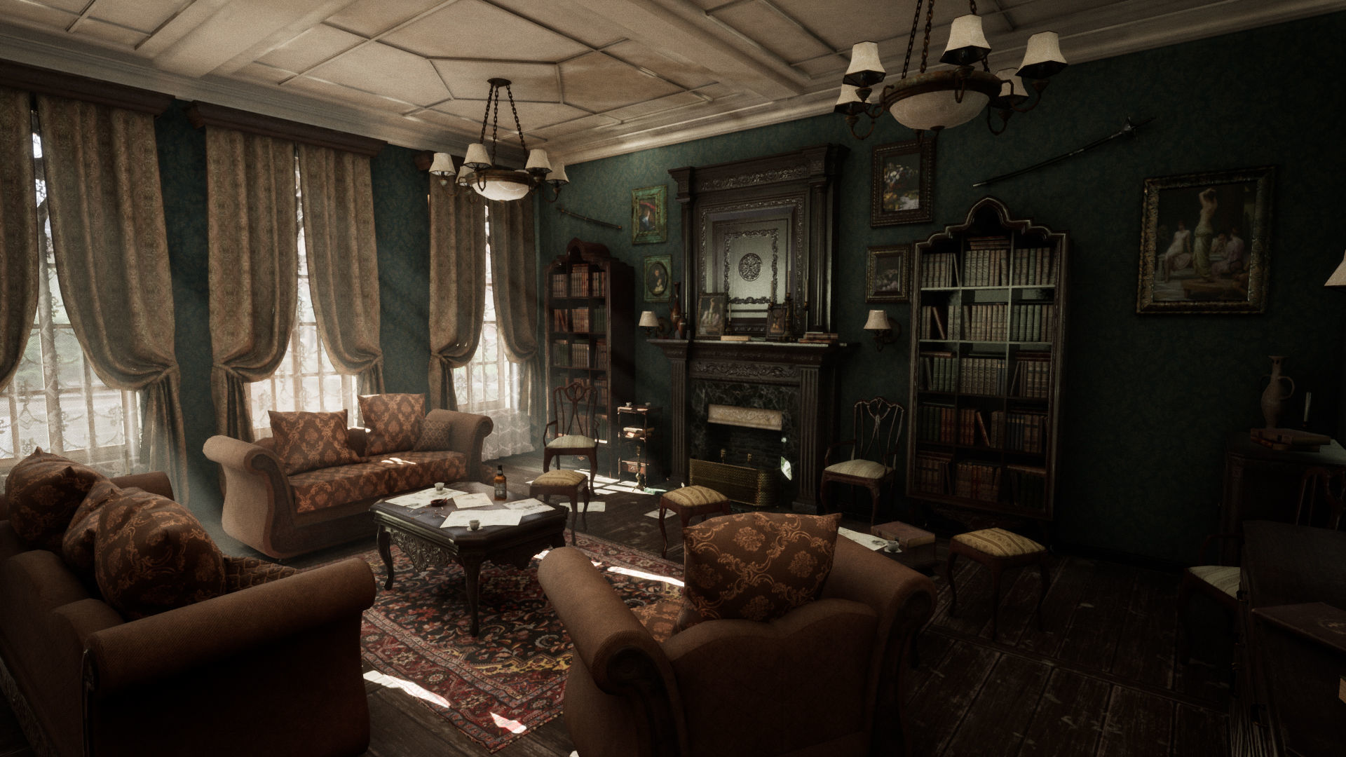 3D model Victorian Living Room VR / AR / low-poly | CGTrader