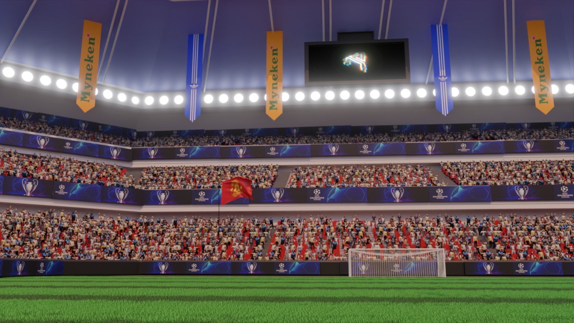 3D model Football Soccer stadium game ready 3d model Low-poly 3D model ...