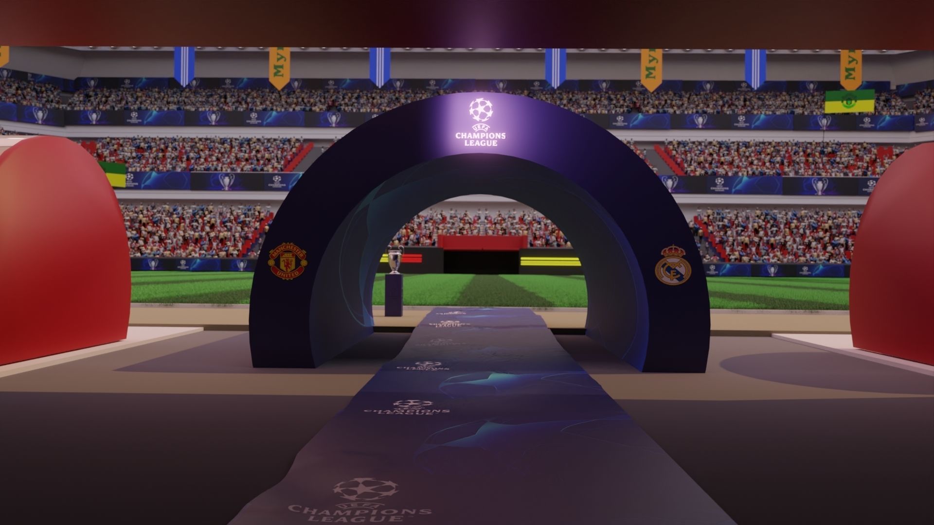 3D model Football Soccer stadium game ready 3d model Low-poly 3D model ...