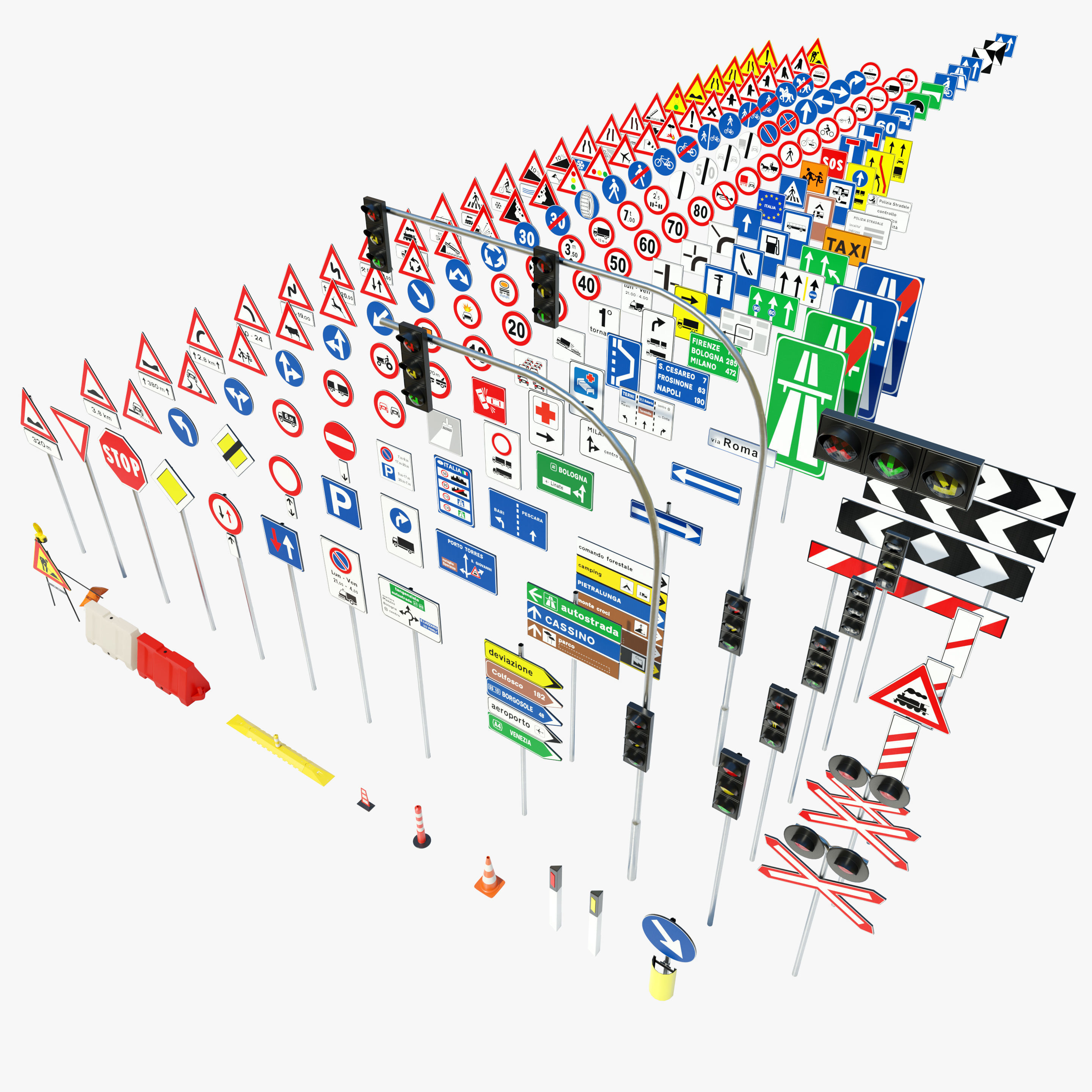 Italian Traffic Signs Collection 3D model | CGTrader