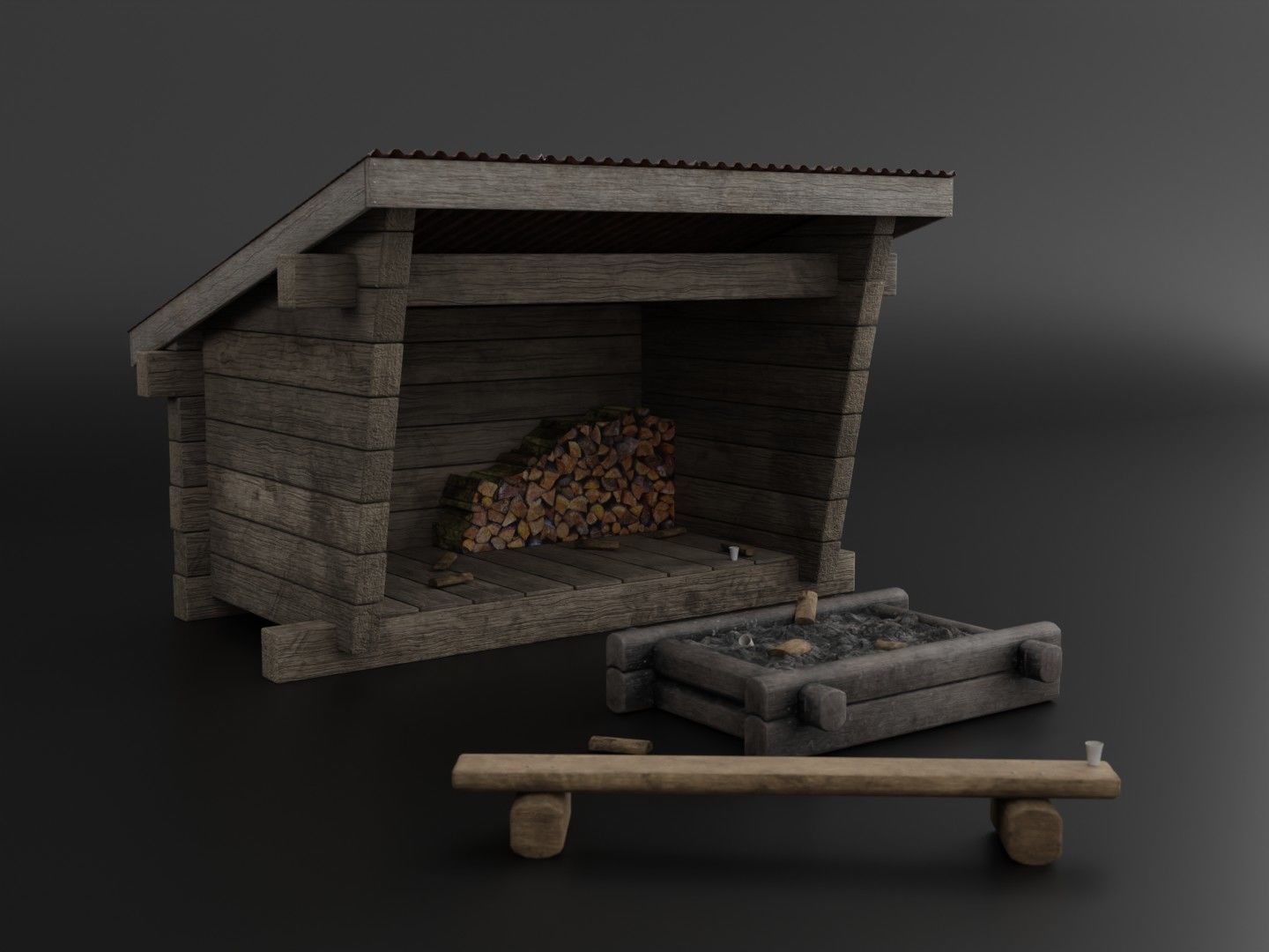 3D model Wind protection forest shelter VR / AR / low-poly | CGTrader