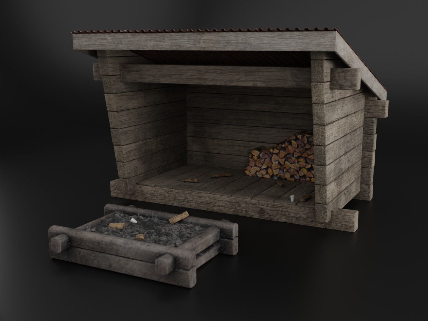 3D model Wind protection forest shelter VR / AR / low-poly | CGTrader