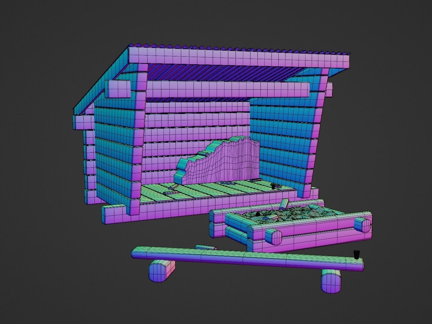 3D model Wind protection forest shelter VR / AR / low-poly | CGTrader