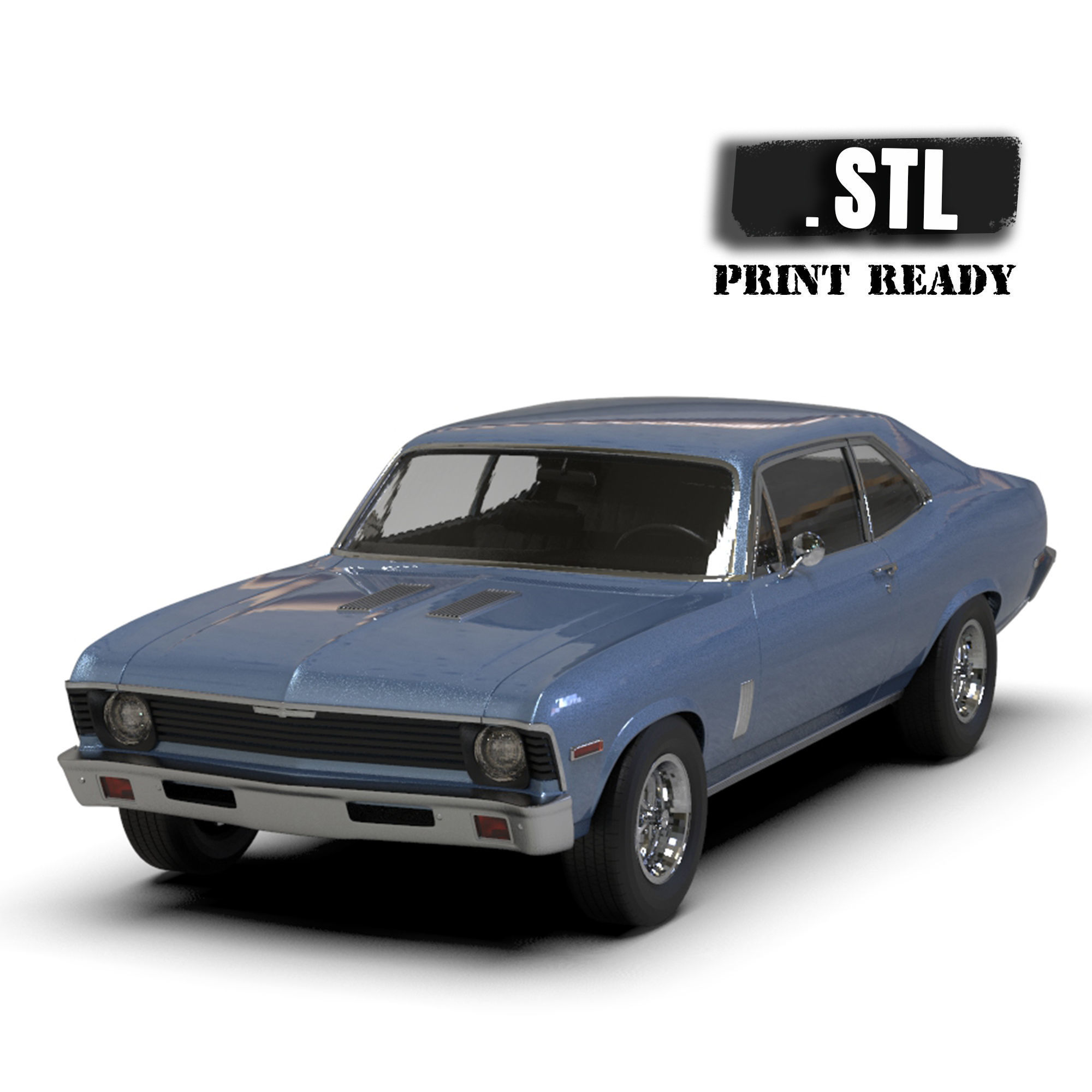 STL printable Chevy Nova Series RCcars Muscle car 3D model 3D printable ...