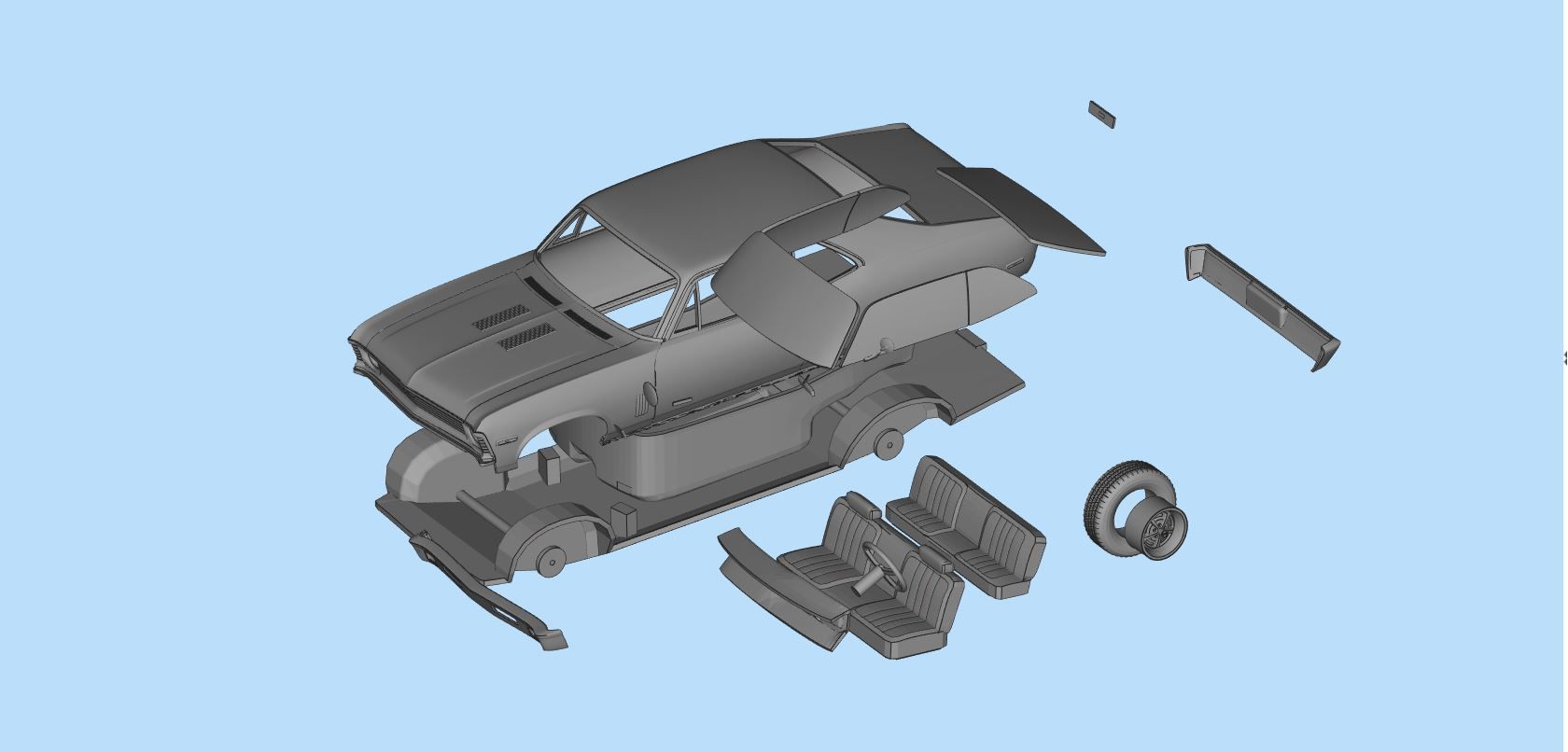 STL printable Chevy Nova Series RCcars Muscle car 3D model 3D printable ...