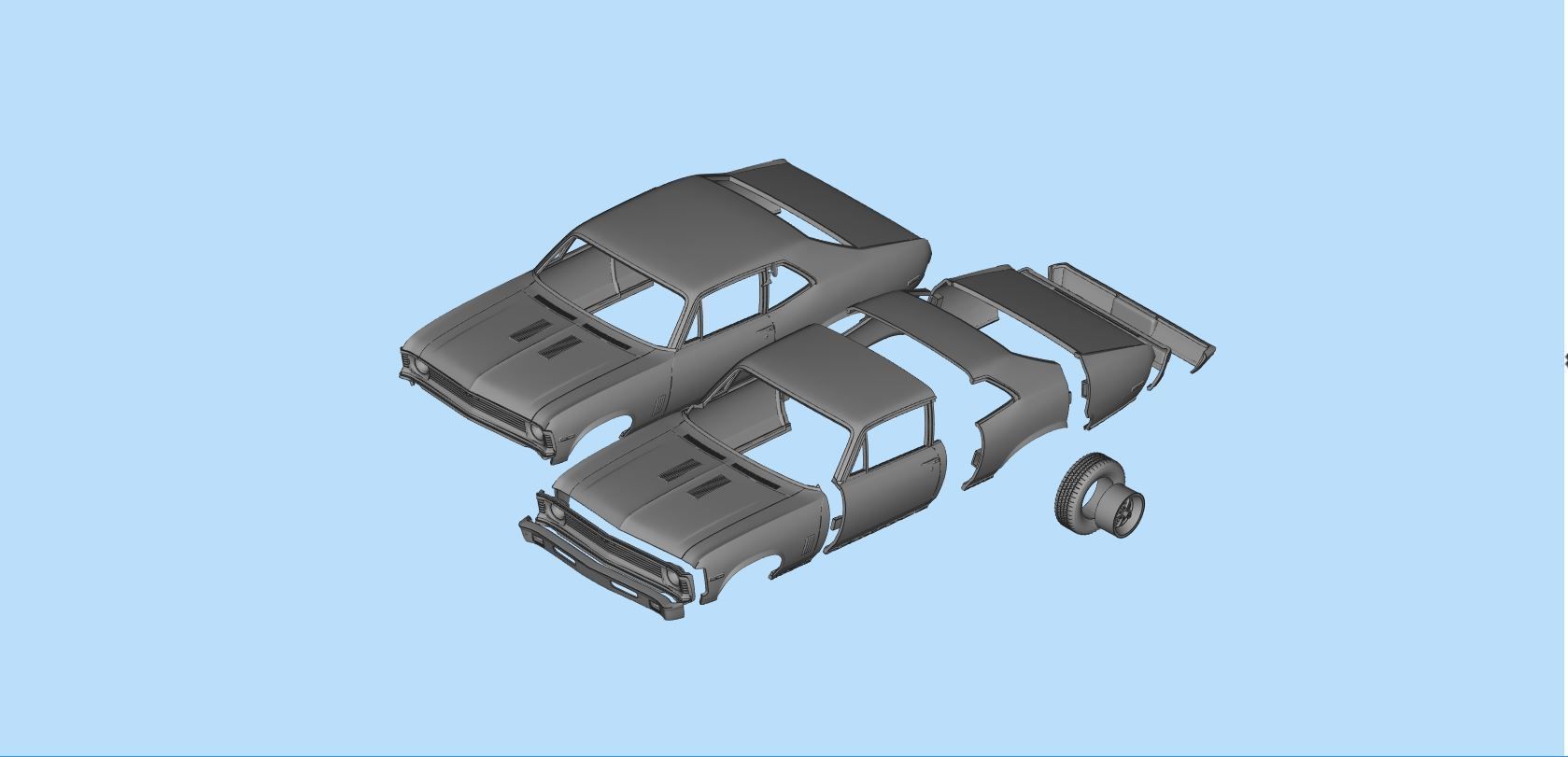 STL printable Chevy Nova Series RCcars Muscle car 3D model 3D printable ...