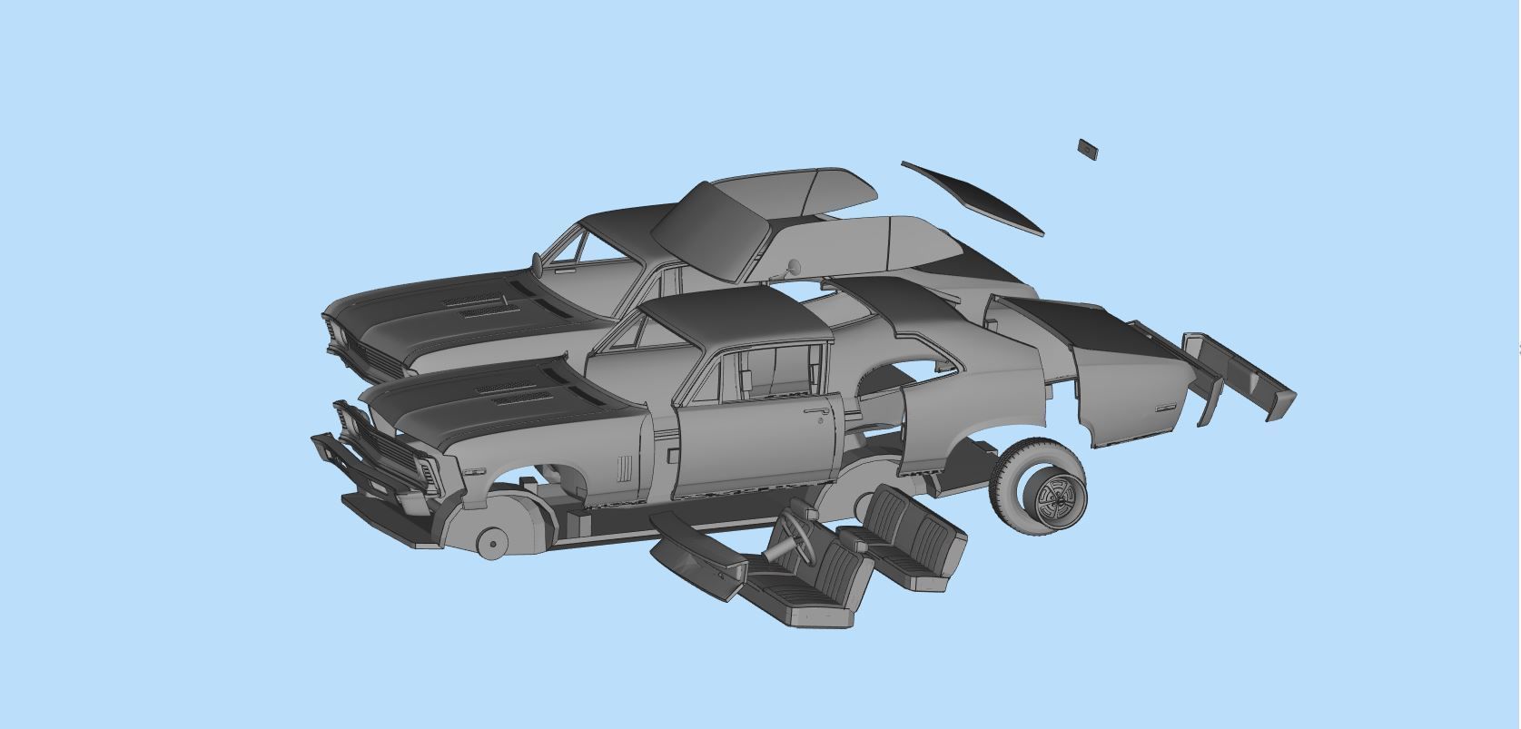 STL printable Chevy Nova Series RCcars Muscle car 3D model 3D printable ...