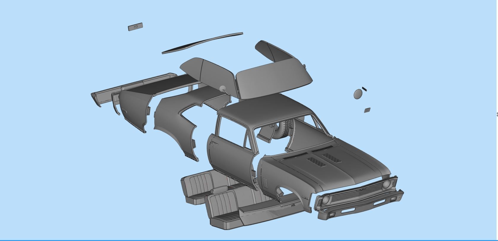 STL printable Chevy Nova Series RCcars Muscle car 3D model 3D printable ...