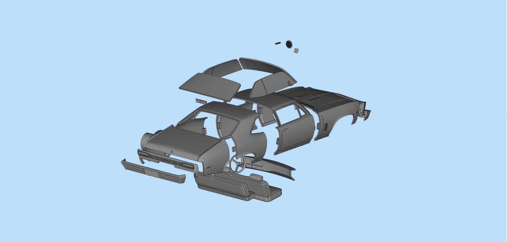 STL printable Chevy Nova Series RCcars Muscle car 3D model 3D printable ...