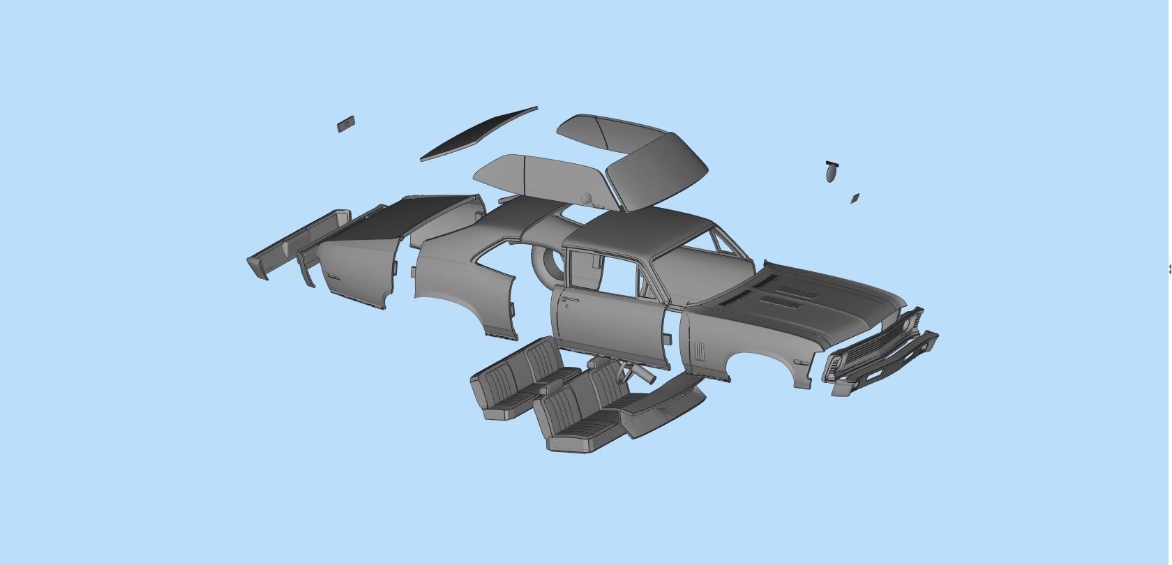 STL printable Chevy Nova Series RCcars Muscle car 3D model 3D printable ...