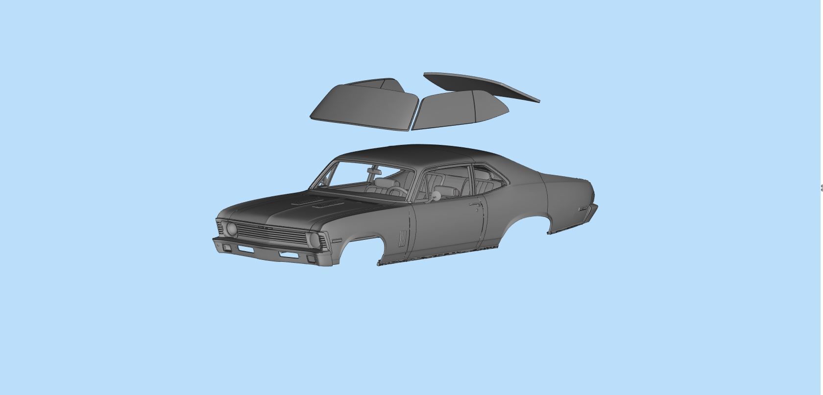 STL printable Chevy Nova Series RCcars Muscle car 3D model 3D printable ...