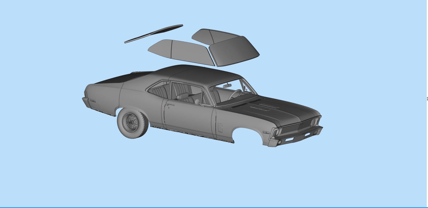 STL printable Chevy Nova Series RCcars Muscle car 3D model 3D printable ...