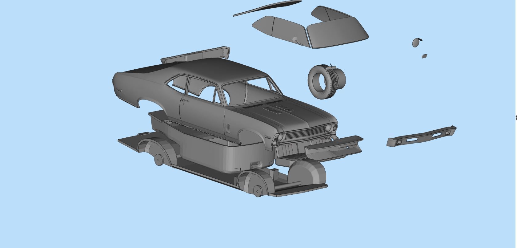 STL printable Chevy Nova Series RCcars Muscle car 3D model 3D printable ...