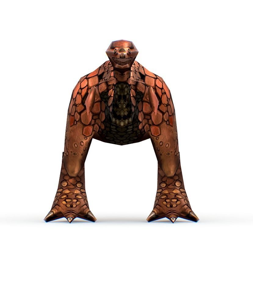 3D model Low Poly Cartoon Creature Dino Red Tava VR / AR / low-poly ...