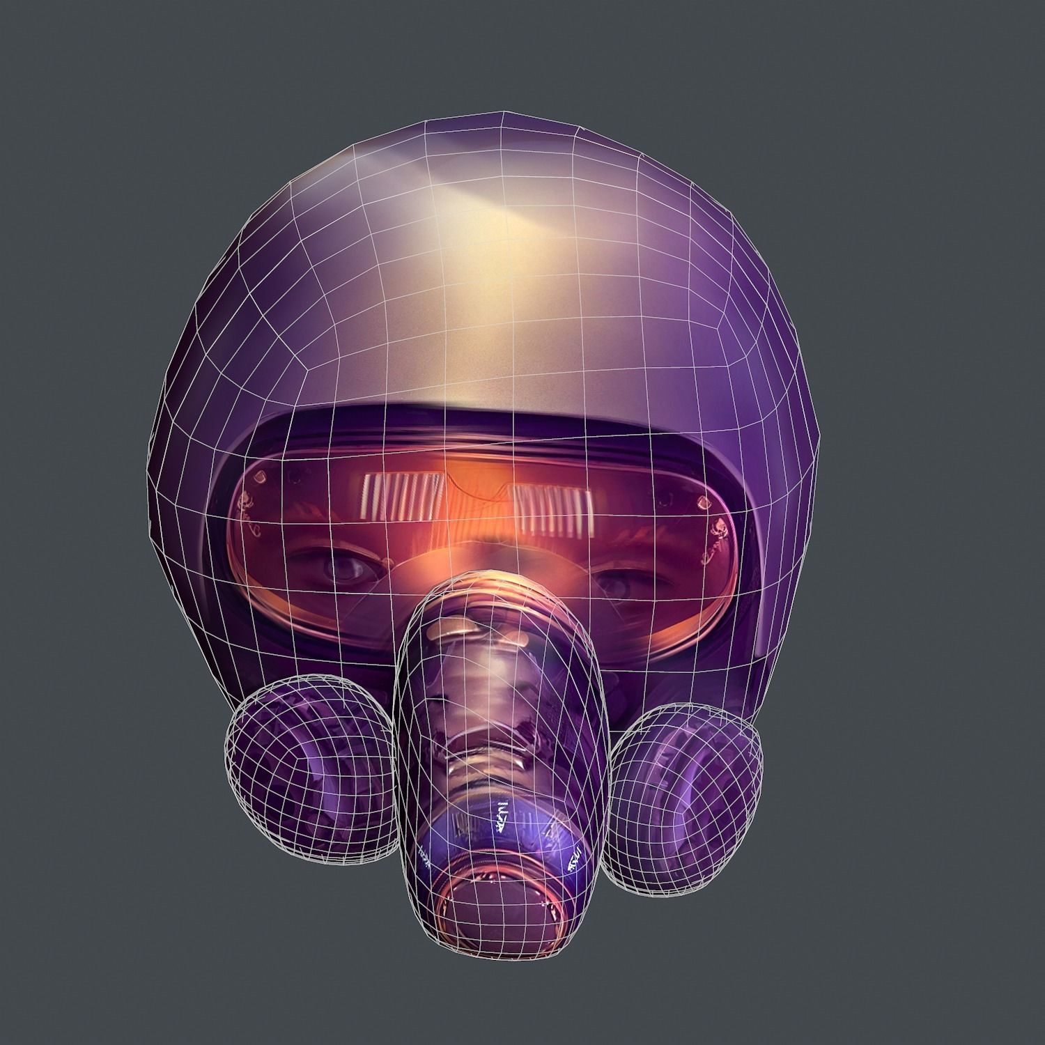 3D model Gas mask helmet scifi Low-poly character art game space VR ...