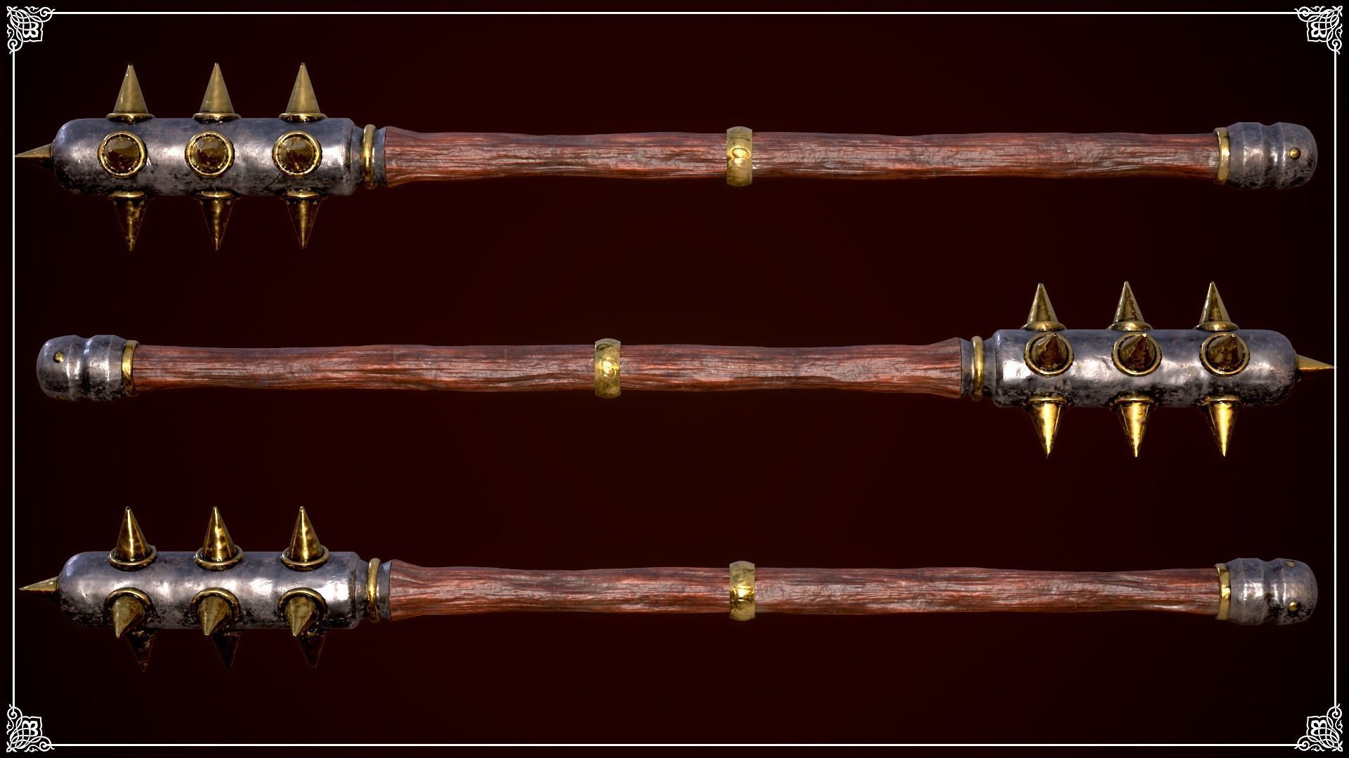 3D model Medieval club Melee weapon VR / AR / low-poly | CGTrader