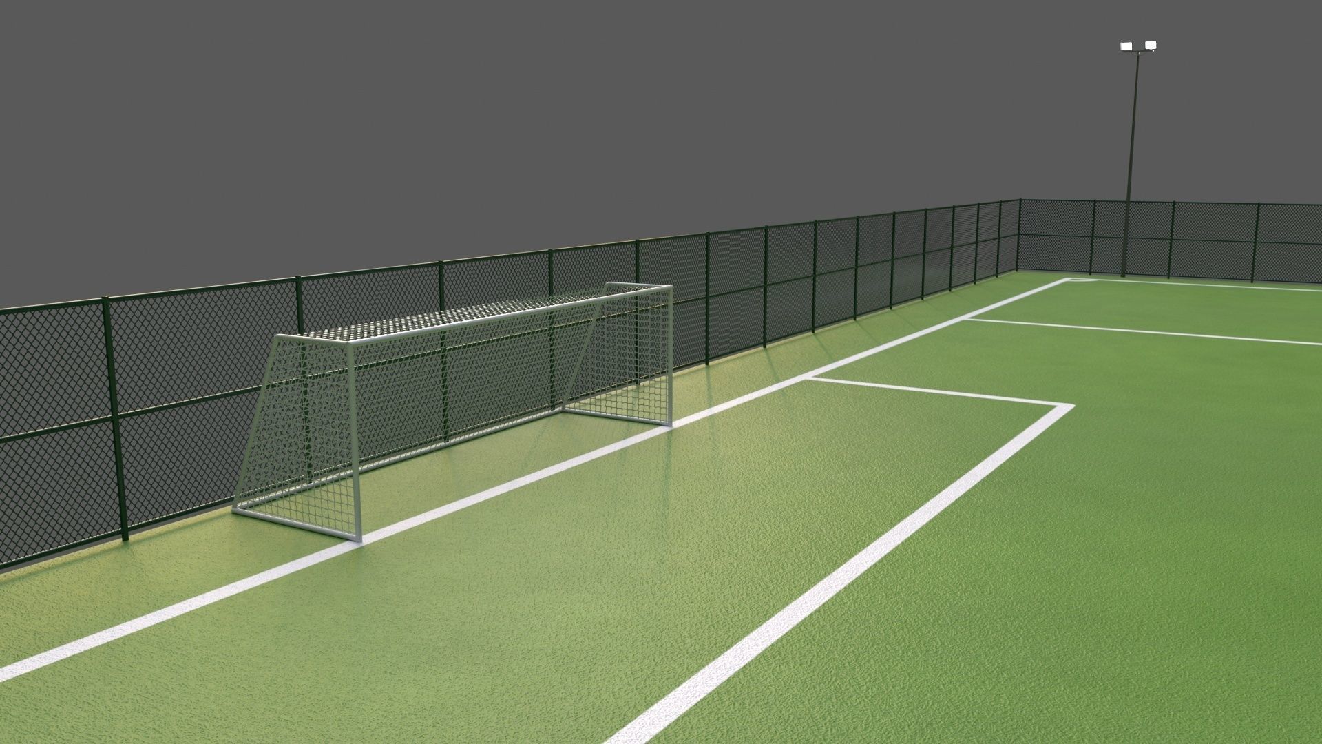 3D model PBR Modular Outdoor Soccer and Football Field VR / AR / low ...