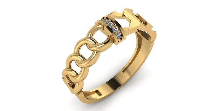 wedding Ring cocktail gemstone printable collection M 013 3D model 3D ...