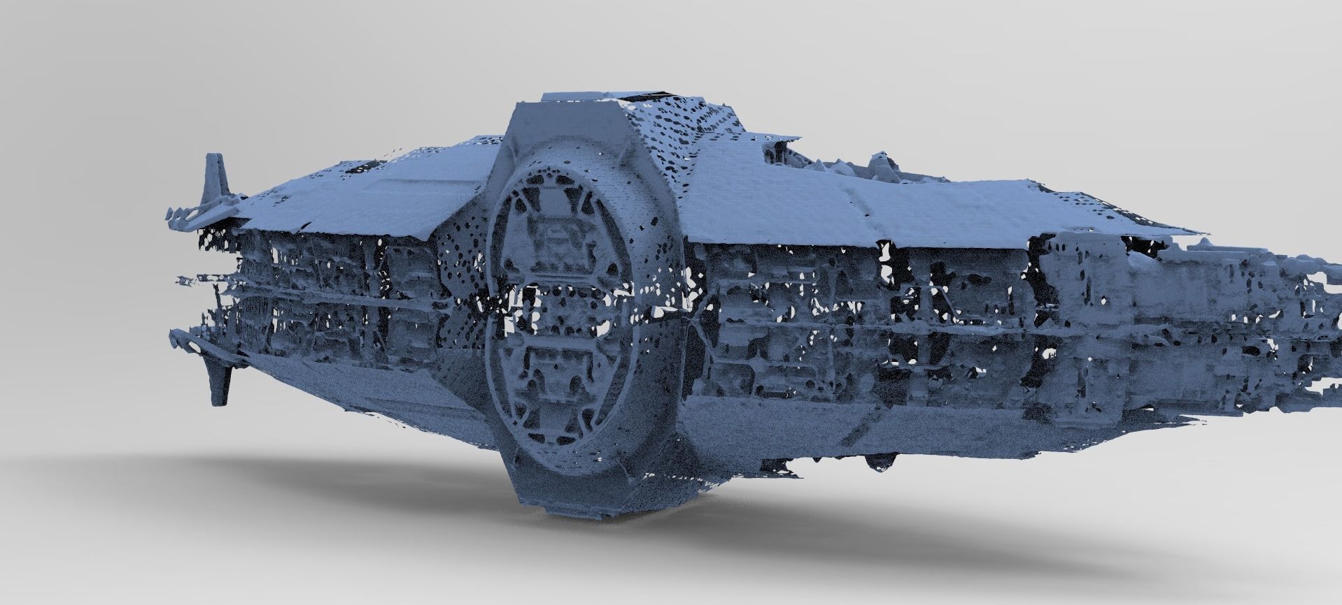Jupiter Ancient tech temple Space station ruins space damage 3D model ...
