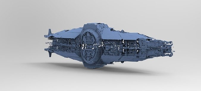 Jupiter Ancient tech temple Space station ruins space damage 3D model ...