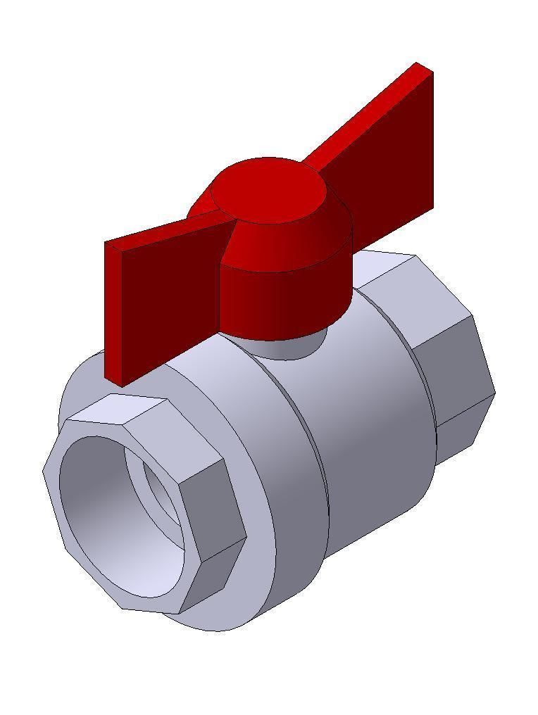 Ball Valve Bugatti 302 three quarters inch 3D model | CGTrader