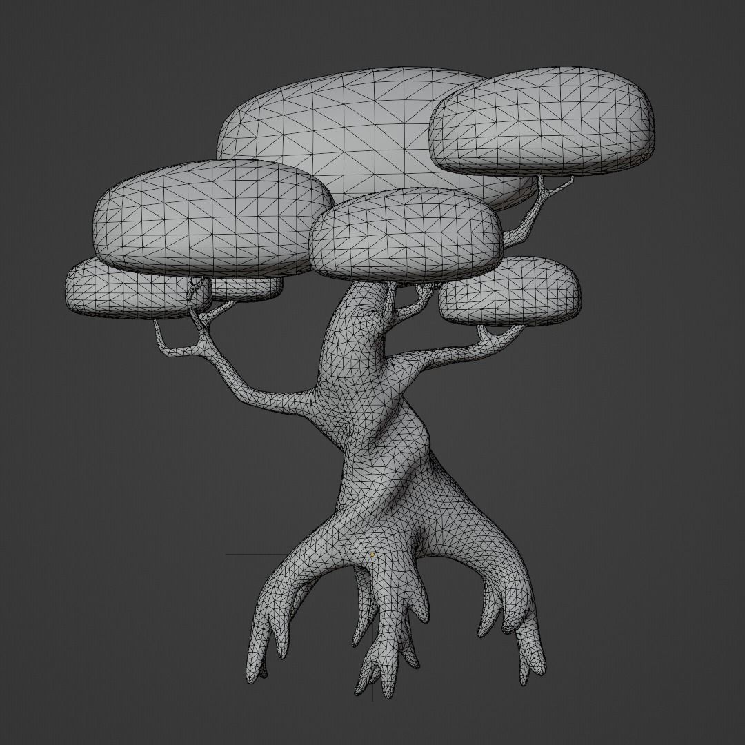 3D model Stylized multimaterial animated tree with 29 color map VR / AR ...