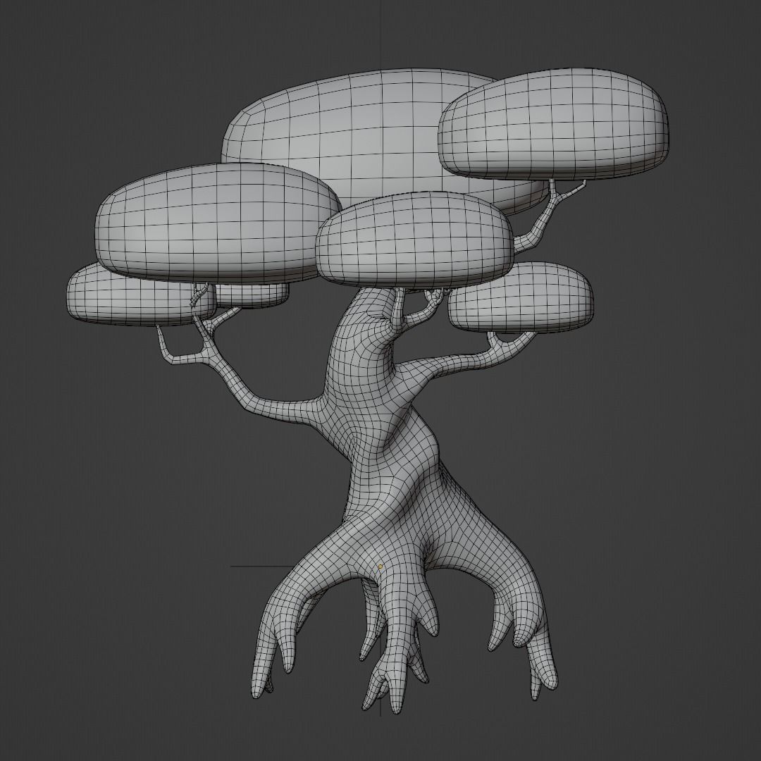 3D model Stylized multimaterial animated tree with 29 color map VR / AR ...