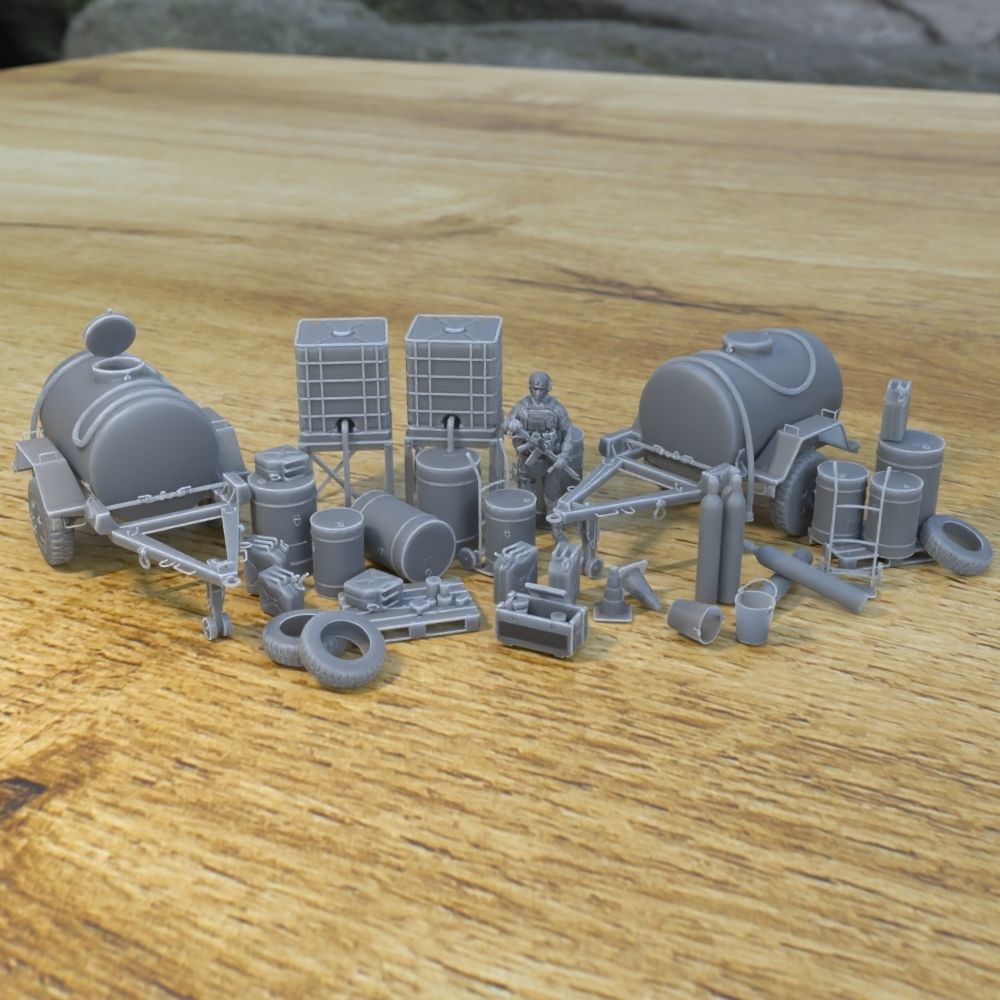 MILITARY FUEL PROPS FOR WAR TERRAIN 1-35 SUPPORTED STL 3D model 3D ...