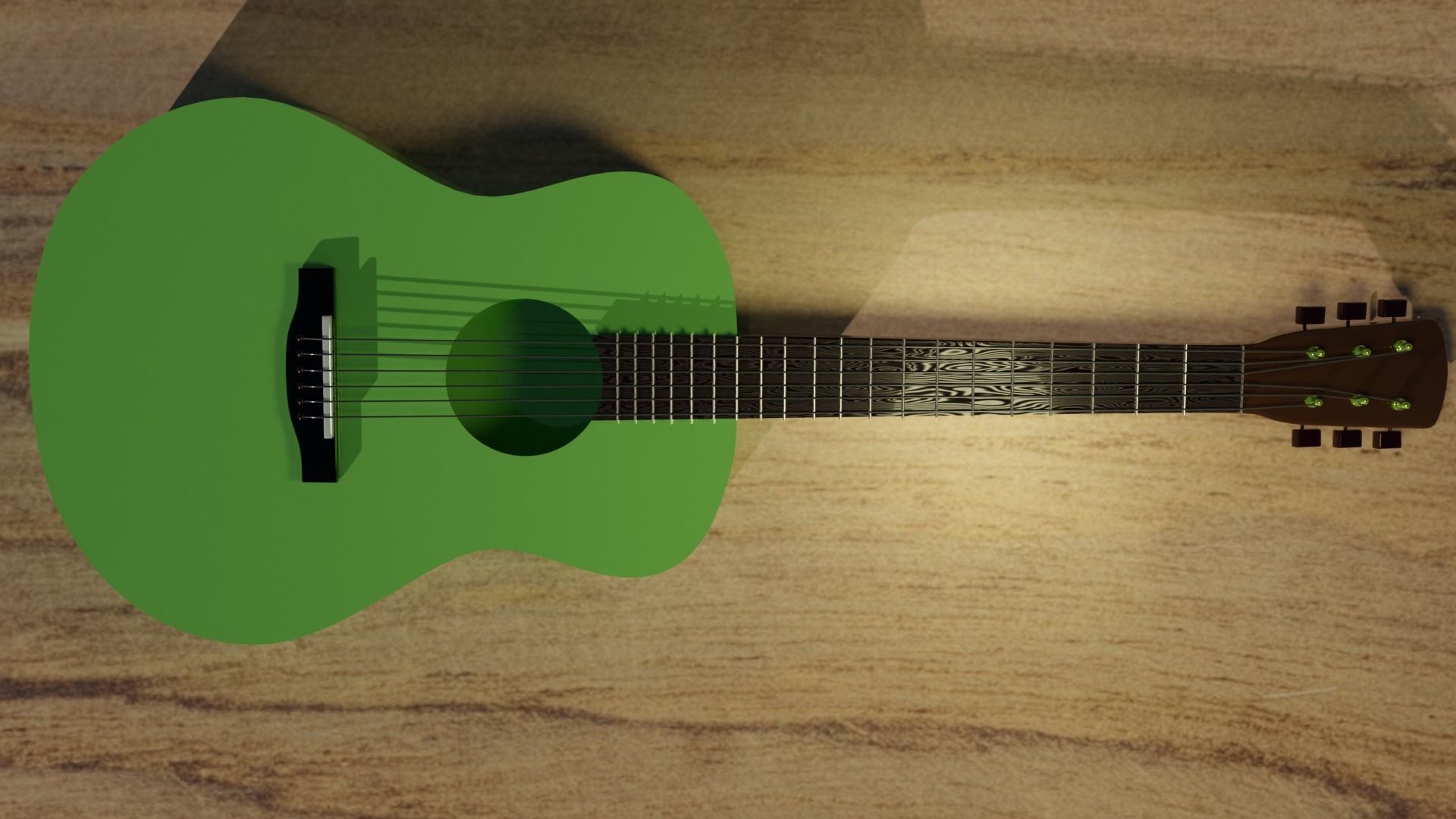 3D model Guitar aesthetic 3D model obj fbx blend files VR / AR / low ...