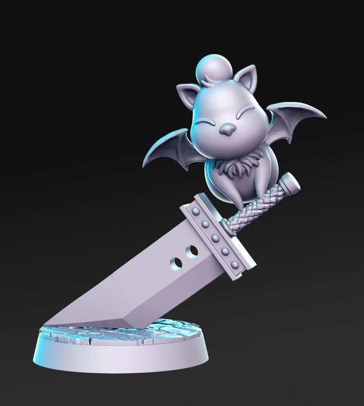 Moogle sword Final Fantasy 32mm Pre-supported 3D model 3D printable ...