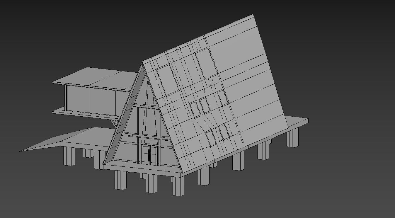 Three story A - Frame house 3ds max file 2018 2019 2020 2021 3D model ...