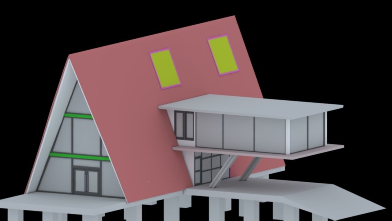 Three story A - Frame house 3ds max file 2018 2019 2020 2021 3D model ...