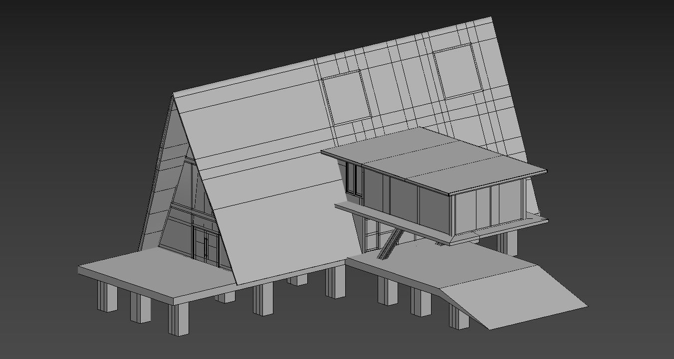 Three story A - Frame house 3ds max file 2018 2019 2020 2021 3D model ...