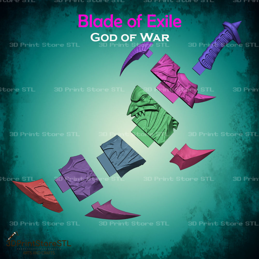 Blade Of Exile Cosplay God of War - STL File 3D model 3D printable ...