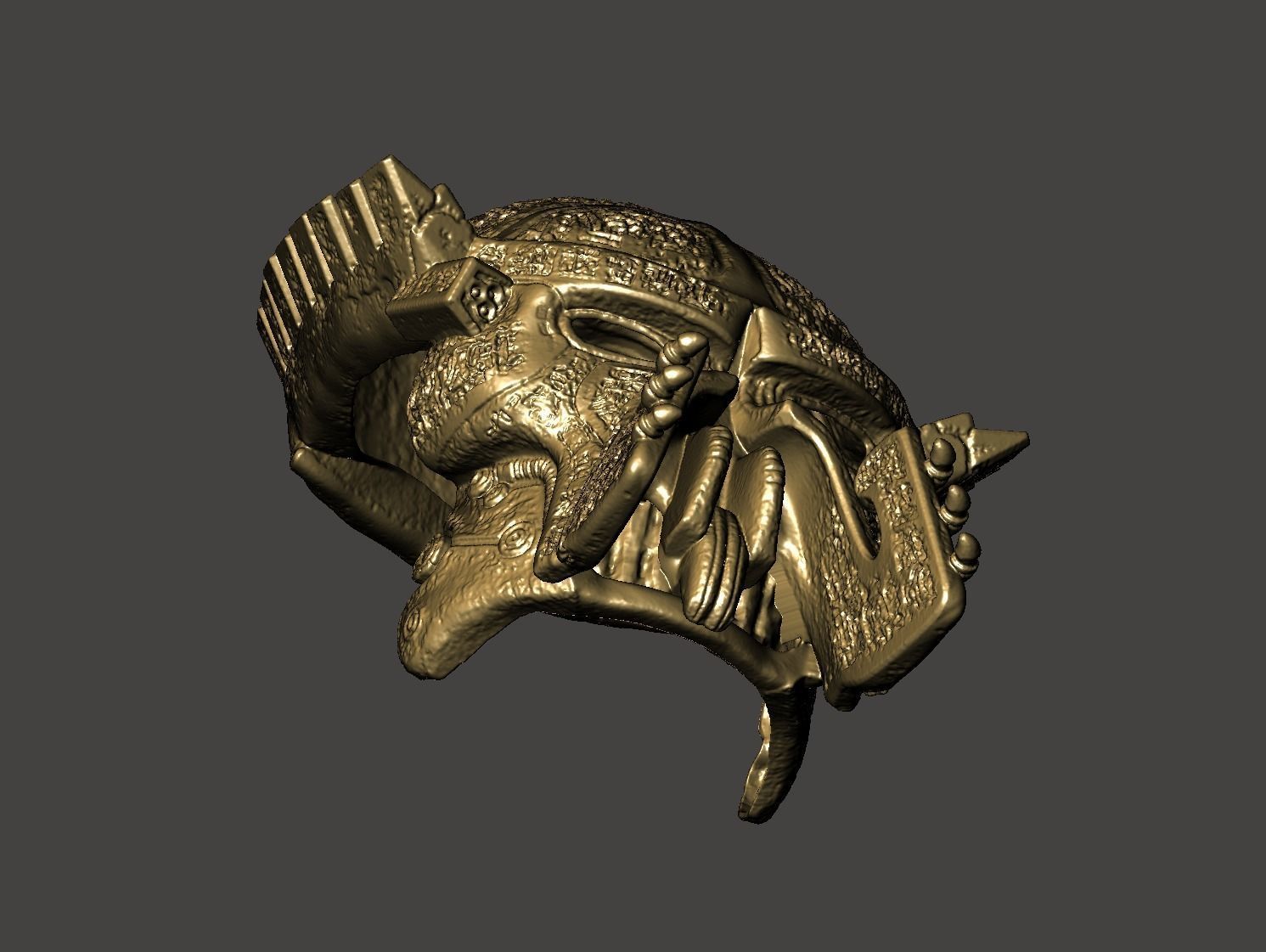 PREDATOR LORD BIOMASK COSPLAY HELMET AVP ANCIENT GYLPHS Hi-Poly 3D ...