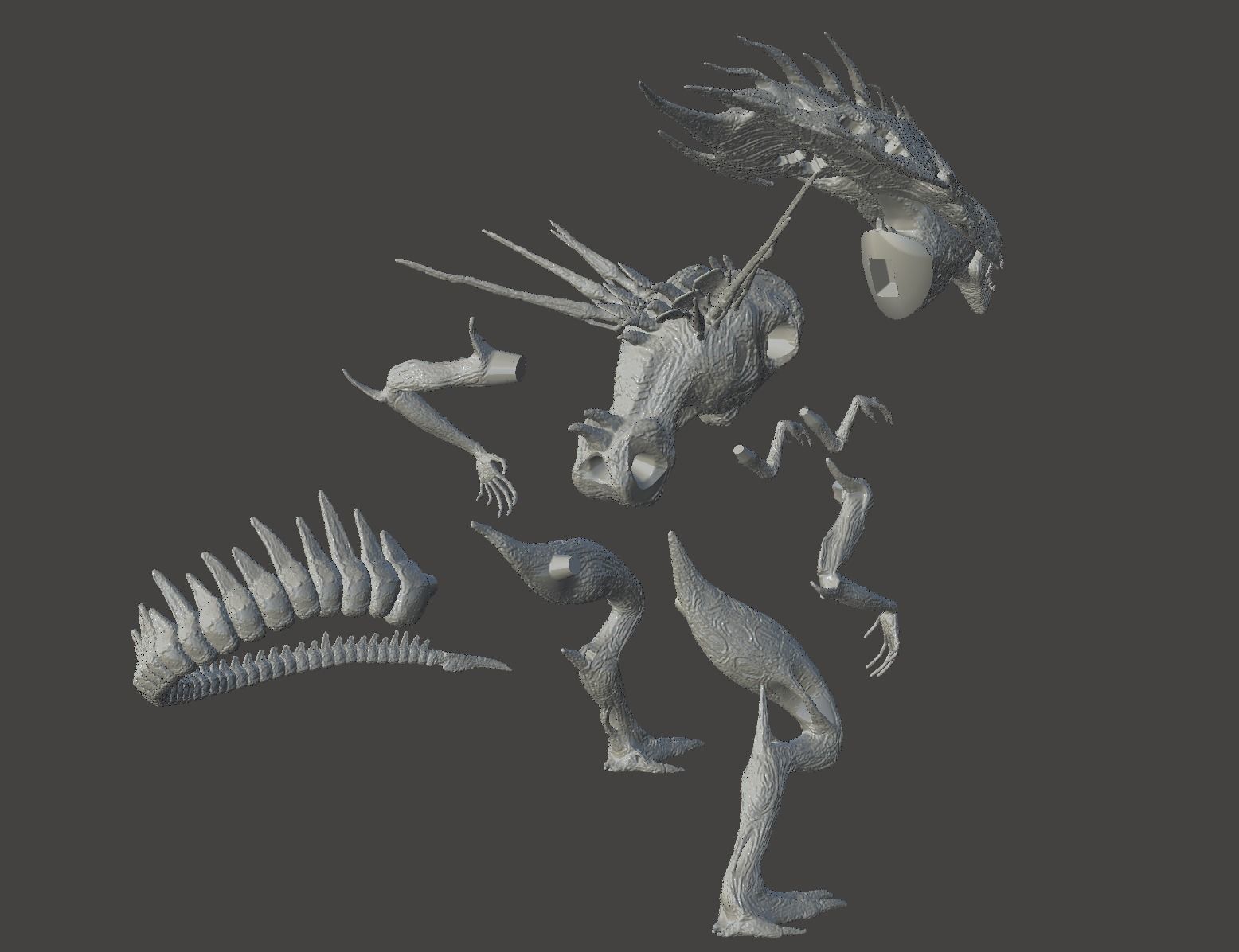 QUEEN ALIEN XENOMORPH - ALIENS MATRIACH AVP 2010 HI-POLY STL 3D model ...