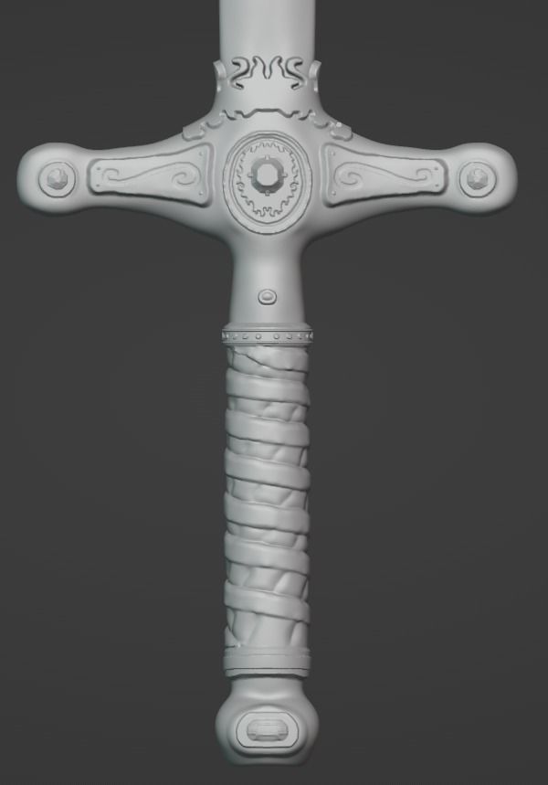 Ornate Fantasy Sword 3D model 3D printable | CGTrader