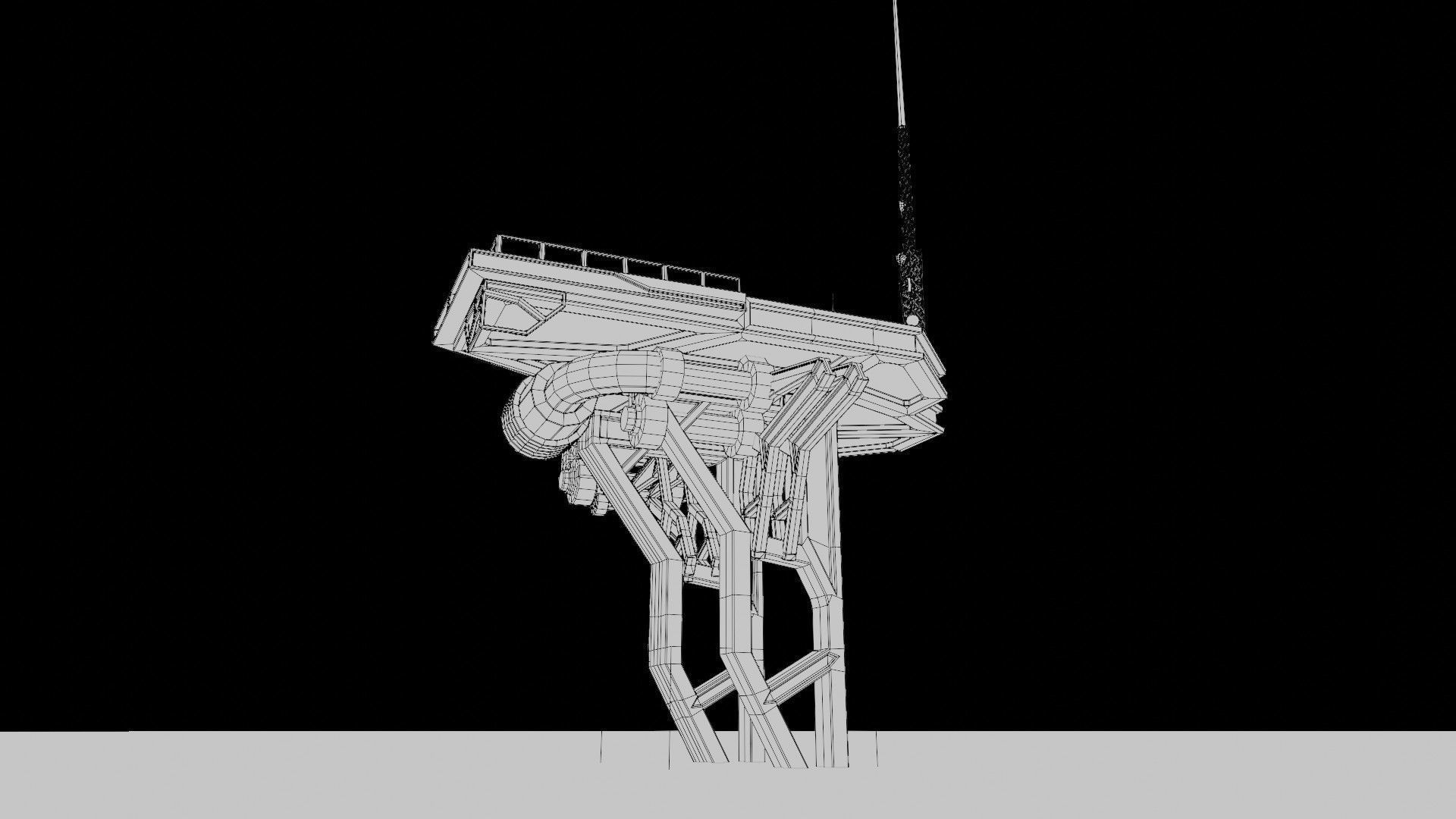 futuristic oil rig structure 3D model | CGTrader