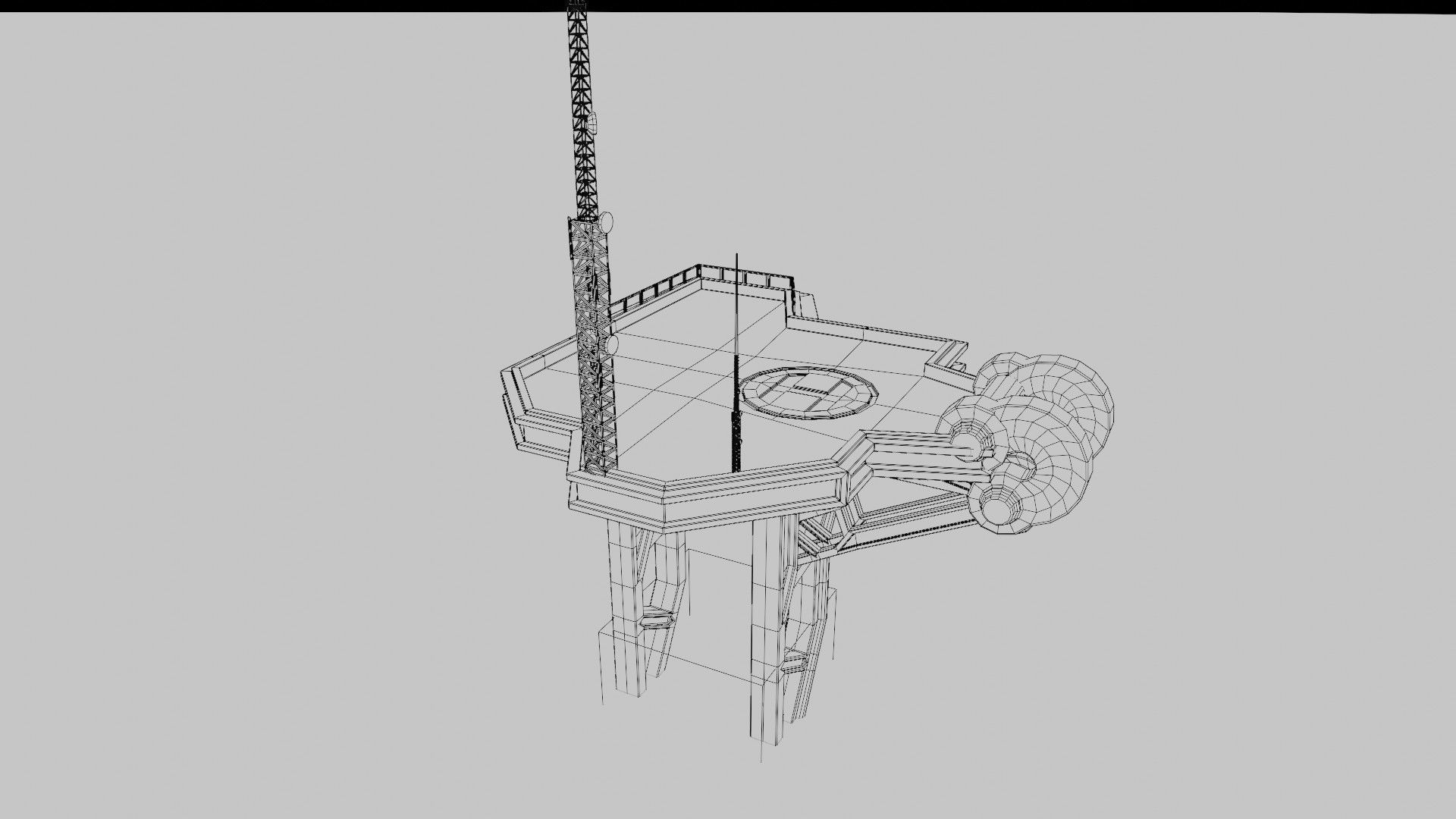 futuristic oil rig structure 3D model | CGTrader
